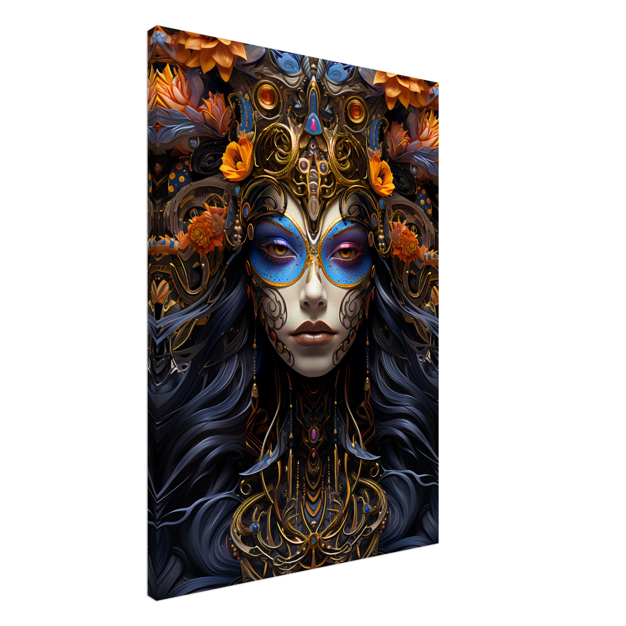 Floral Adorned Beauty - ready to hang canvas print : woman surrounded ...