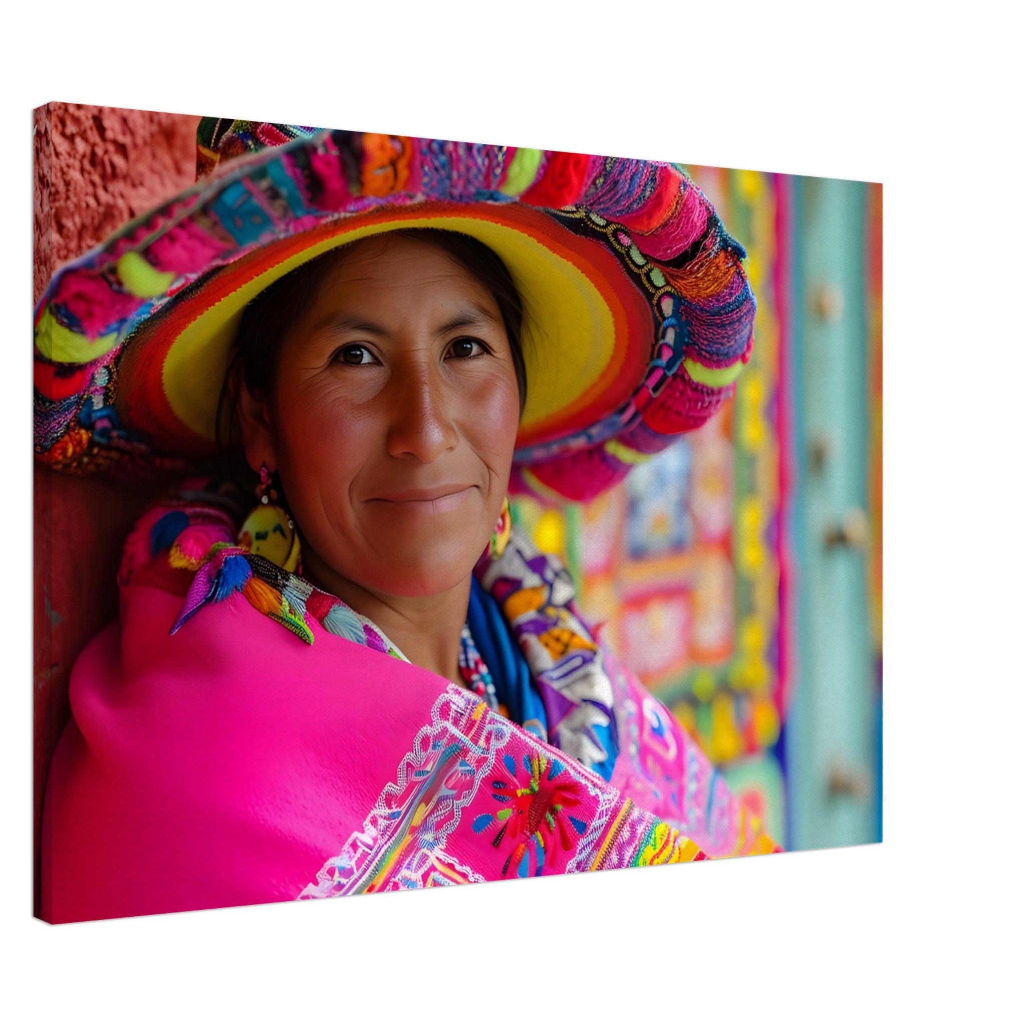Vibrant Culture - ready to hang canvas print : Traditional Peruvian wo ...