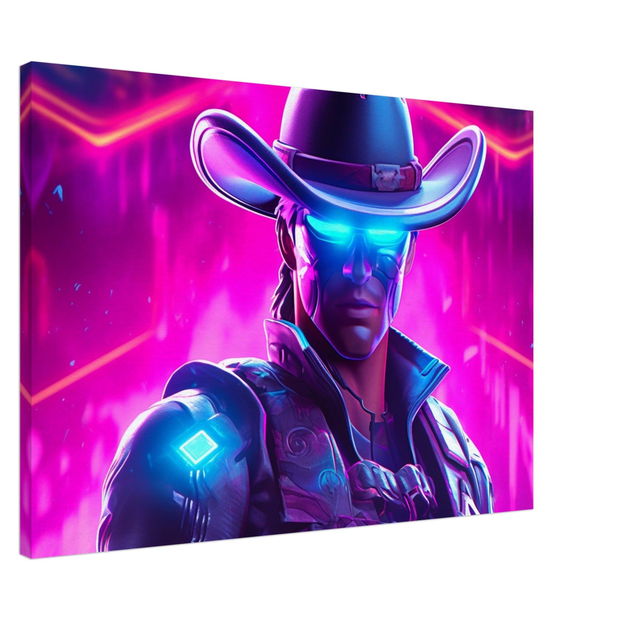Neon Cowboy Maverick - ready to hang canvas print : futuristic cowboy ...