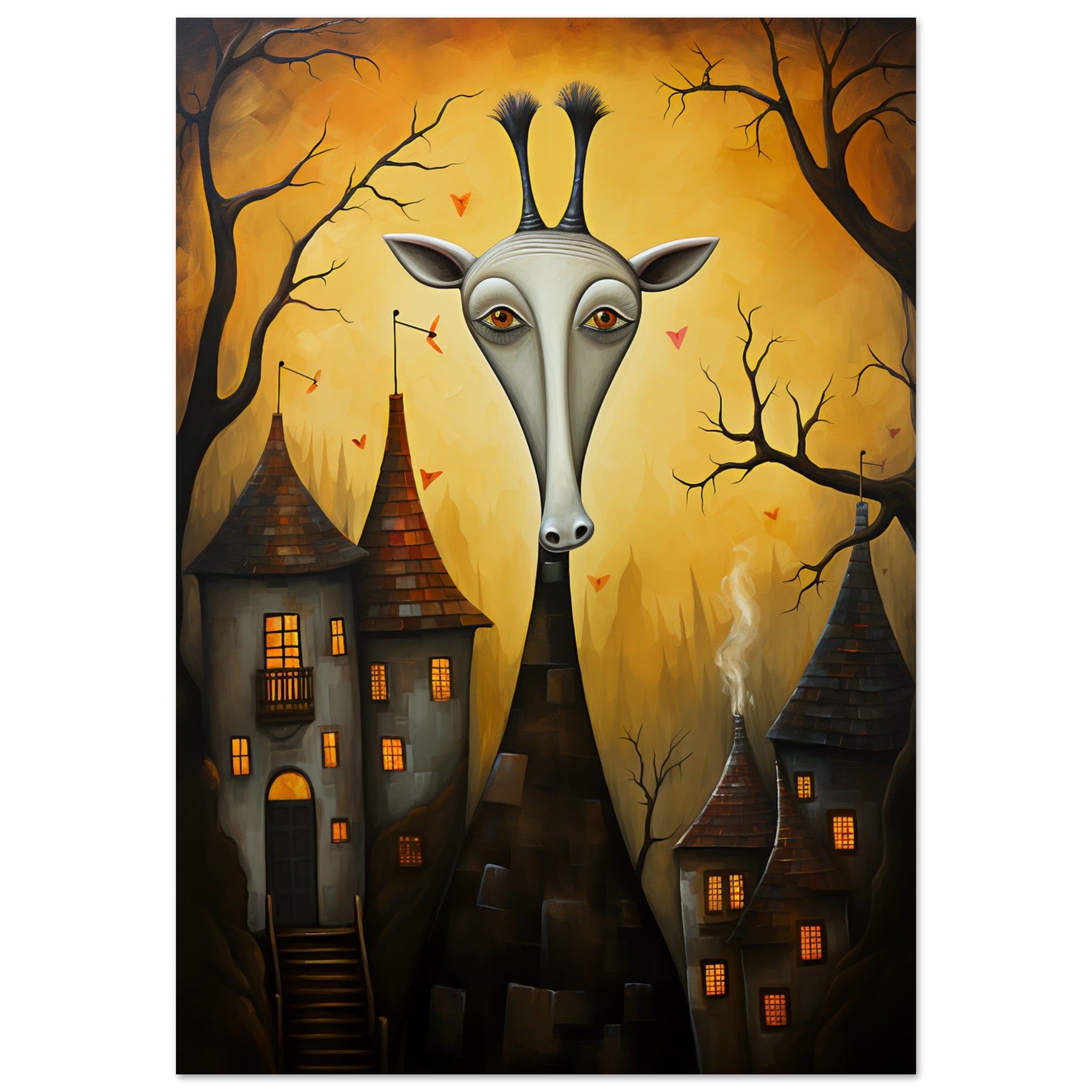 Giraffe at the Castle Gate - ready to hang foam print : giraffe in the ...