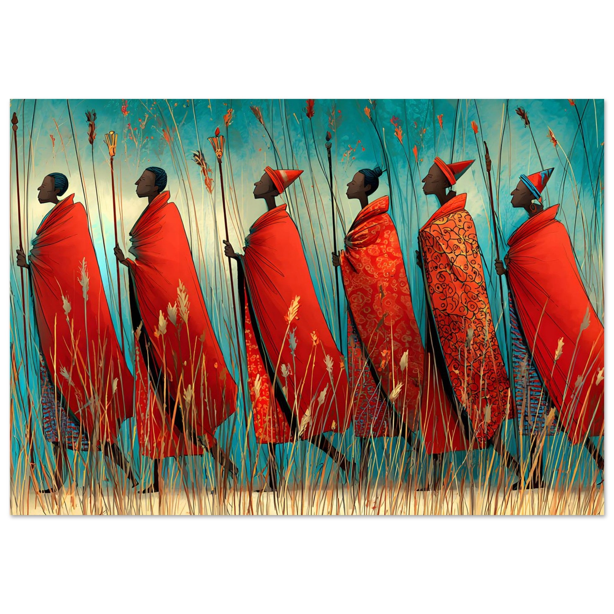 Unity in Tradition – Abstract Foam Wall Art of Cultural Procession ...