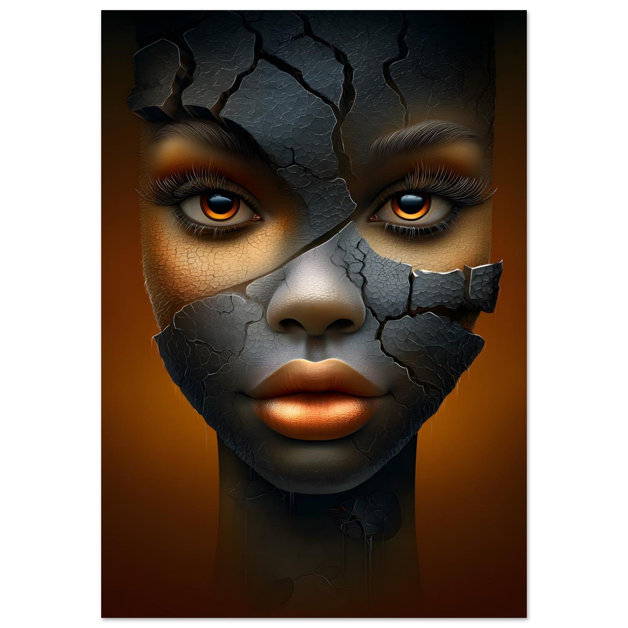 Fractured Emotion – Surreal Face Art on Aluminum Print – Artessie