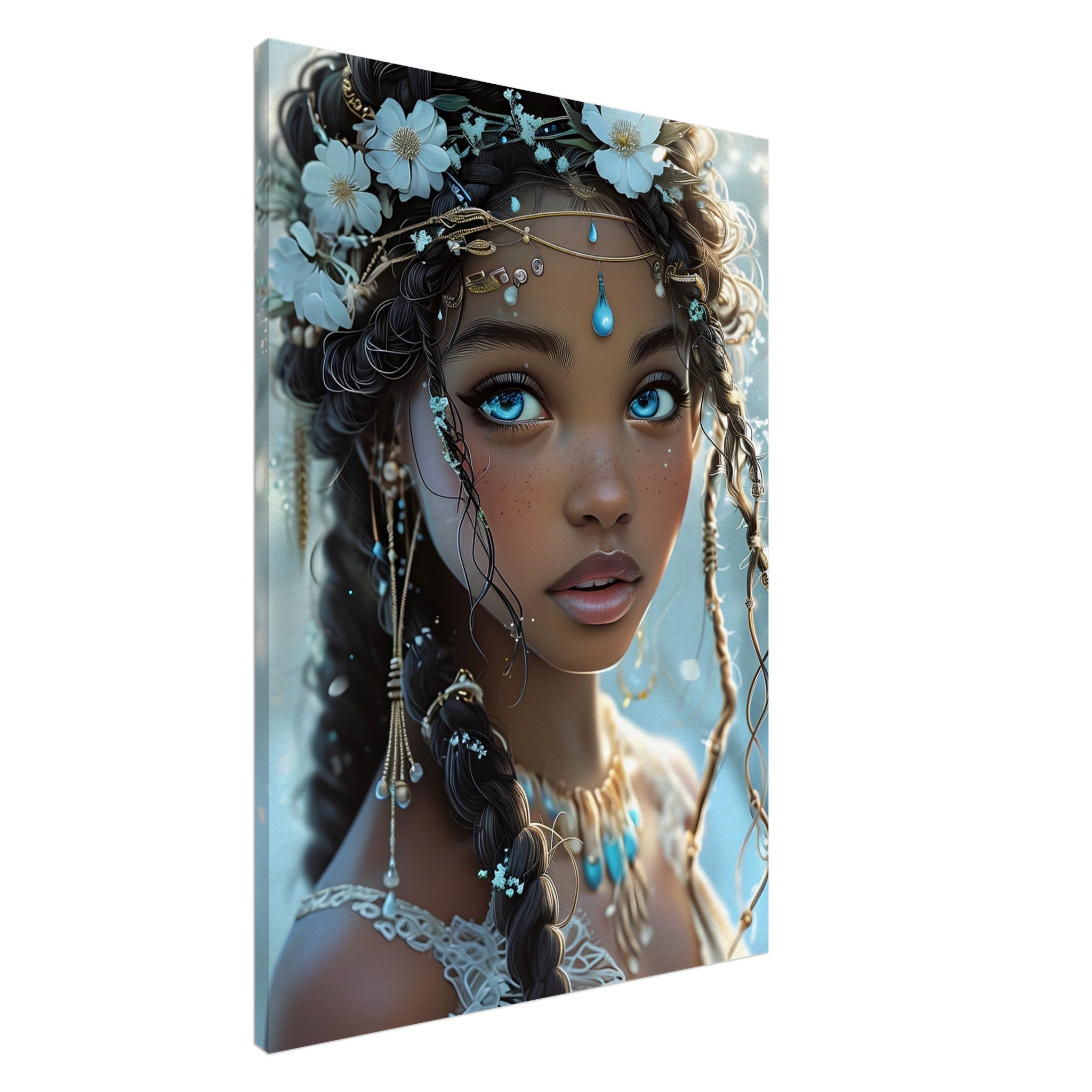 Serene Whimsy - ready to hang canvas print : woman surrounded by intri ...