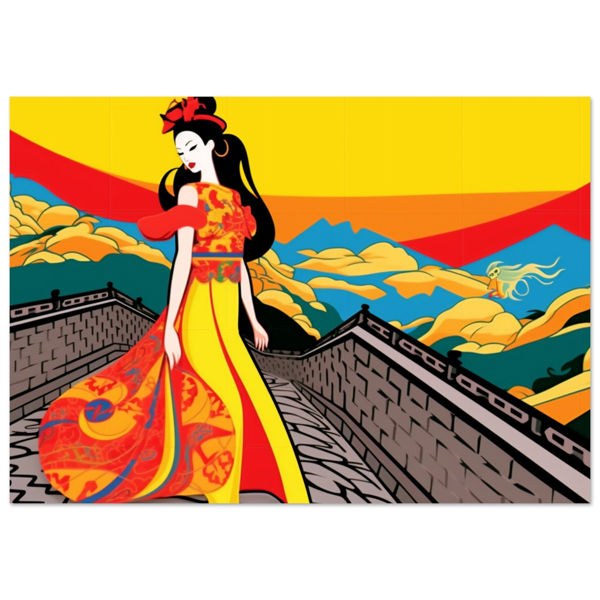 Majestic Stroll - ready to hang foam print : Chinese woman in the styl ...