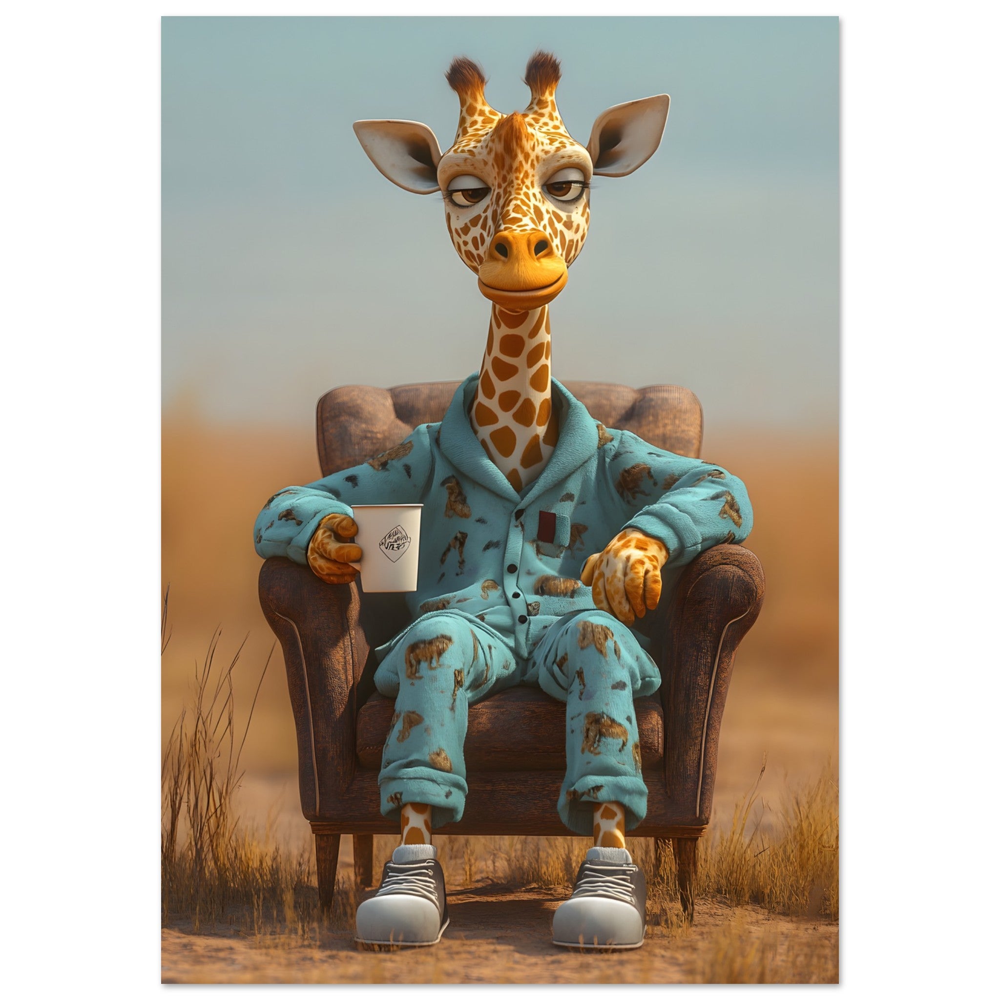 Cozy Whimsy : ready to hang Aluminum Wall Art - Anthropomorphic giraff ...