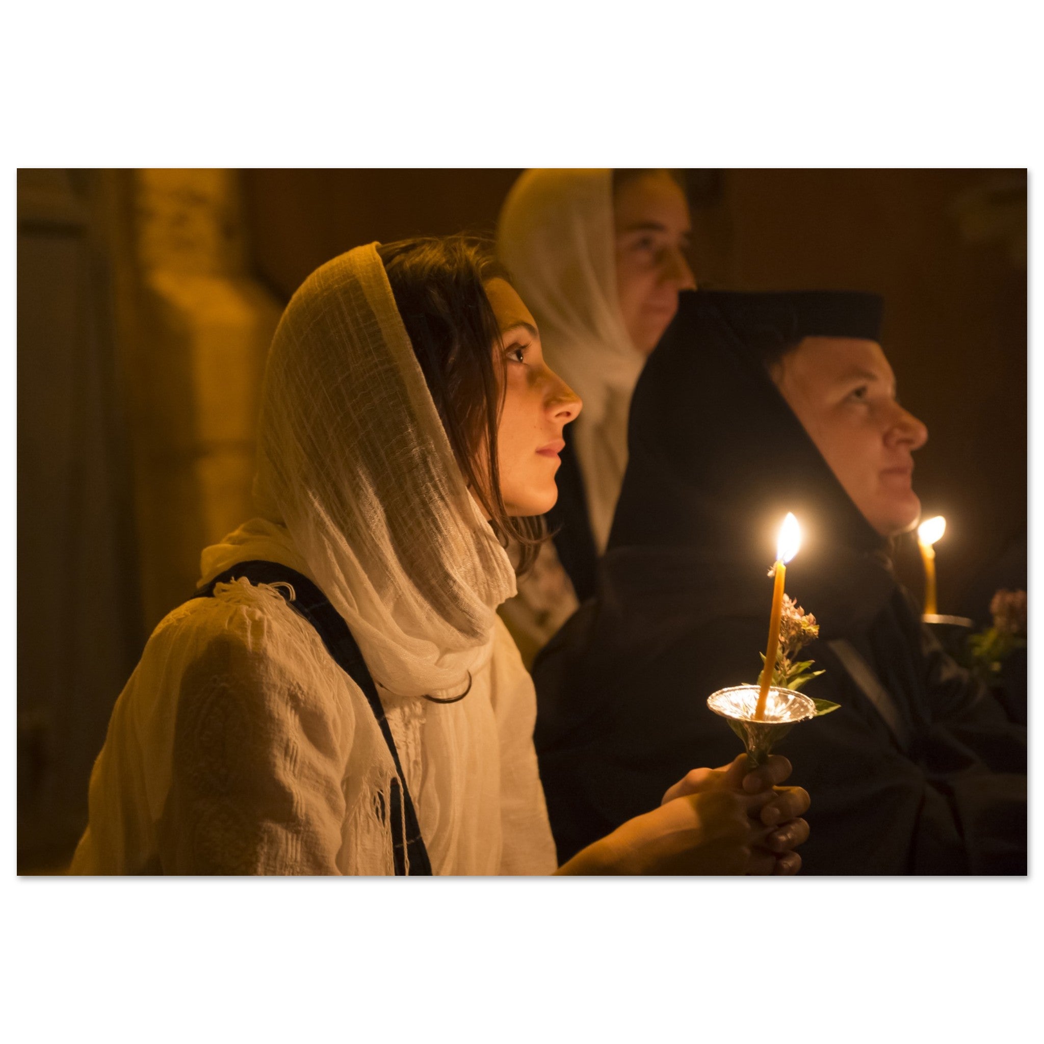 Divine Illumination - ready to hang foam print : nuns gracefully holdi ...