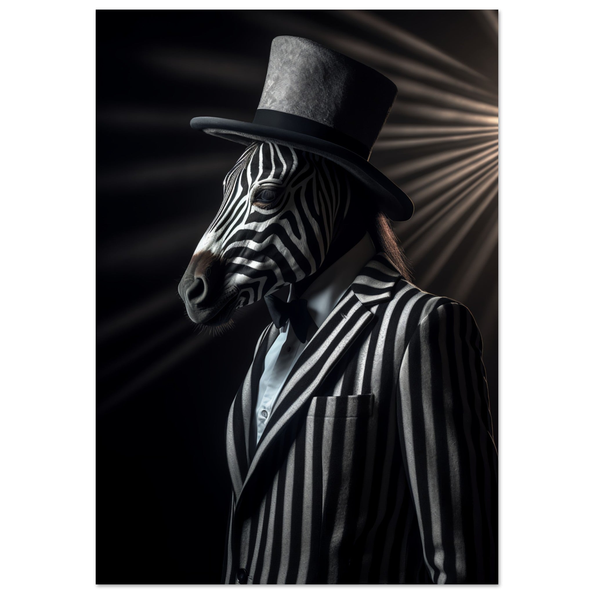 The Striped Dandy - ready to hang aluminum print : anthropomorphic zeb ...