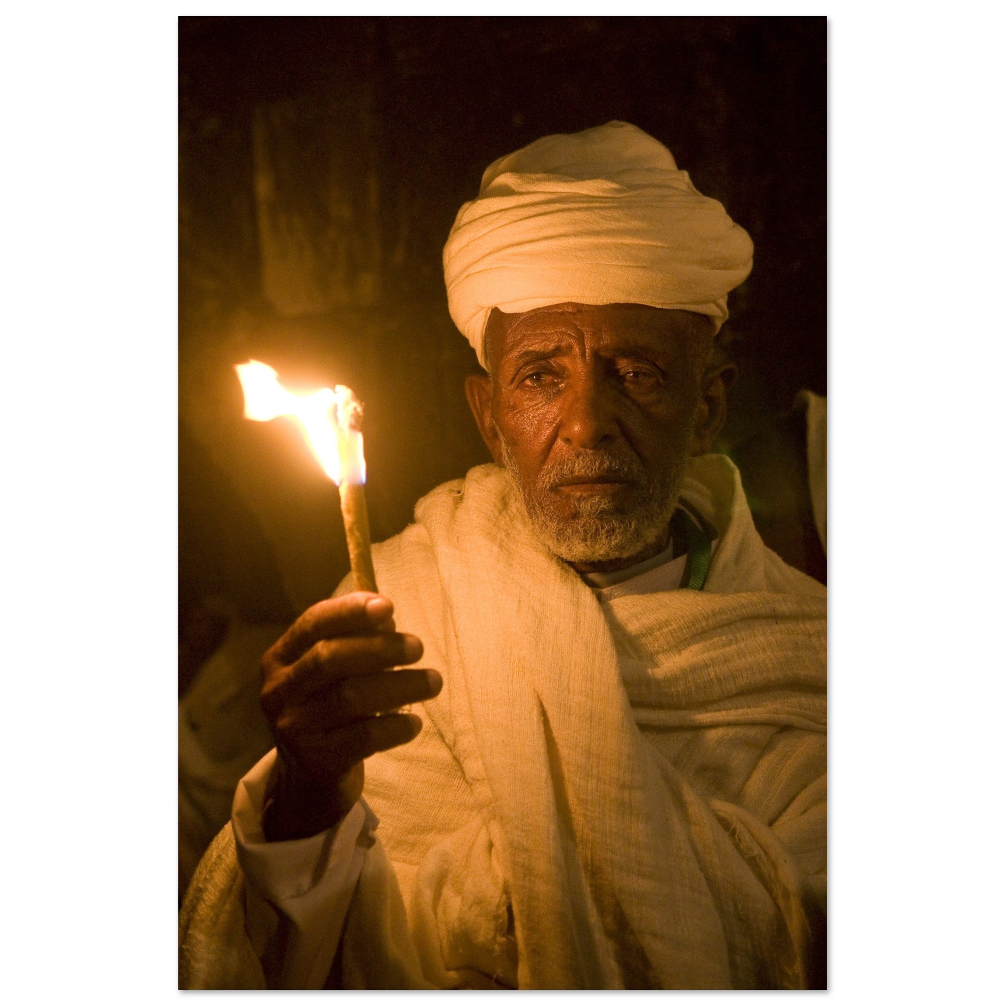 Sacred Illumination - ready to hang foam print : Ethiopian priest hold ...