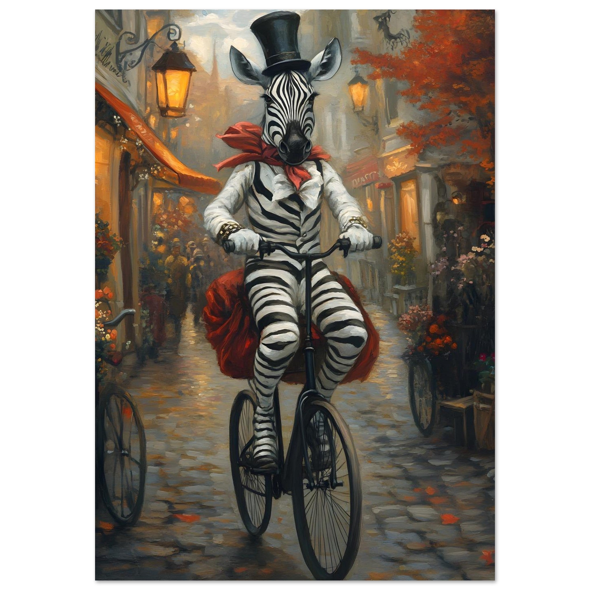 Zebra on Parade : ready to hang Foam Wall Art - Zebra in a top hat rid ...